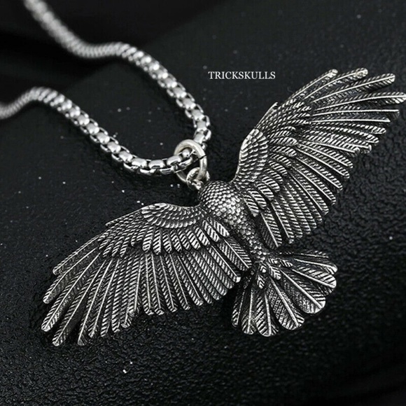 TRICKSKULLS | Jewelry | Raven Crow Eagle Bird Wingspan Pendant Punk ...